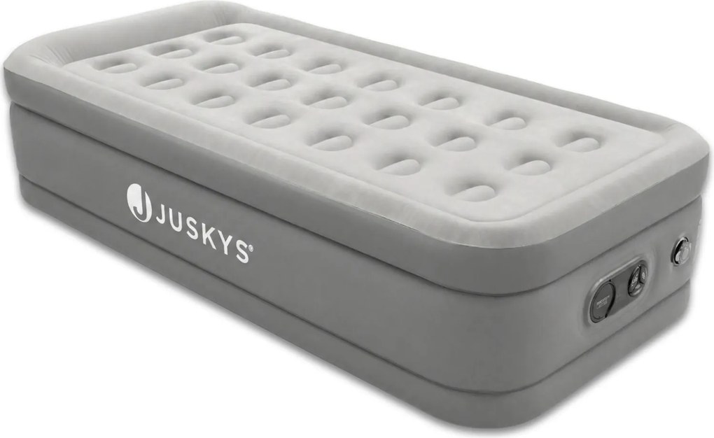 Juskys Nafukovací postel Sapri s elektrickou pumpou Barva: šedá / antracitová, Velikost: M