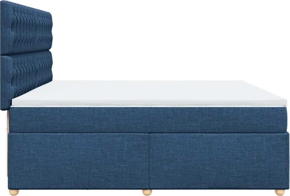 Box spring postel s matrací modrá 200x200 cm textil 3291400
