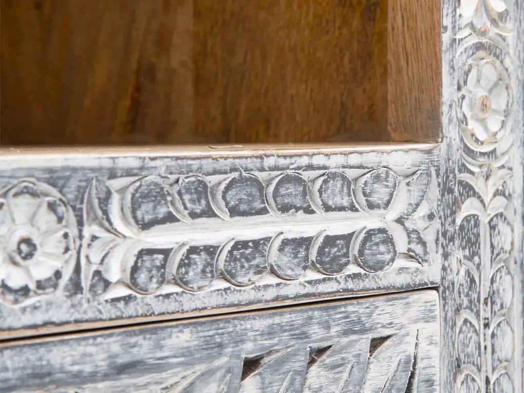 furniture-nabytek.cz - Masivní koupelnová skříň Santoro, šedá, Holz - Mango