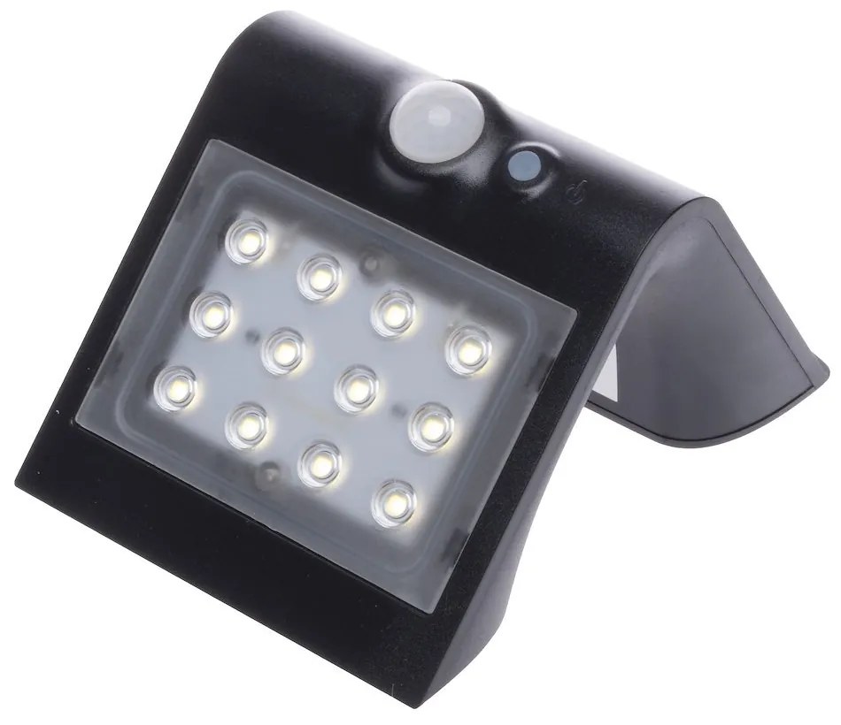 Exteriérové ​​solární nástěnné LED svítidlo Butterfly, 1x LED 1,5w, černá, pohybový senzor