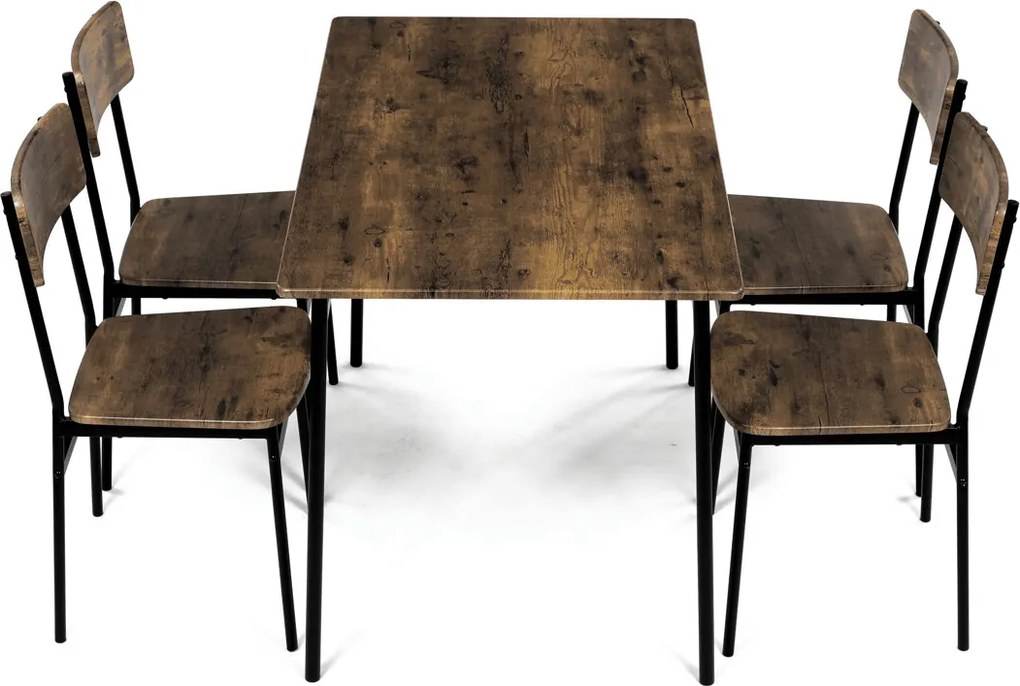 Jídelní set CORTINA 1+4 - old wood 2 / černé kovové nohy