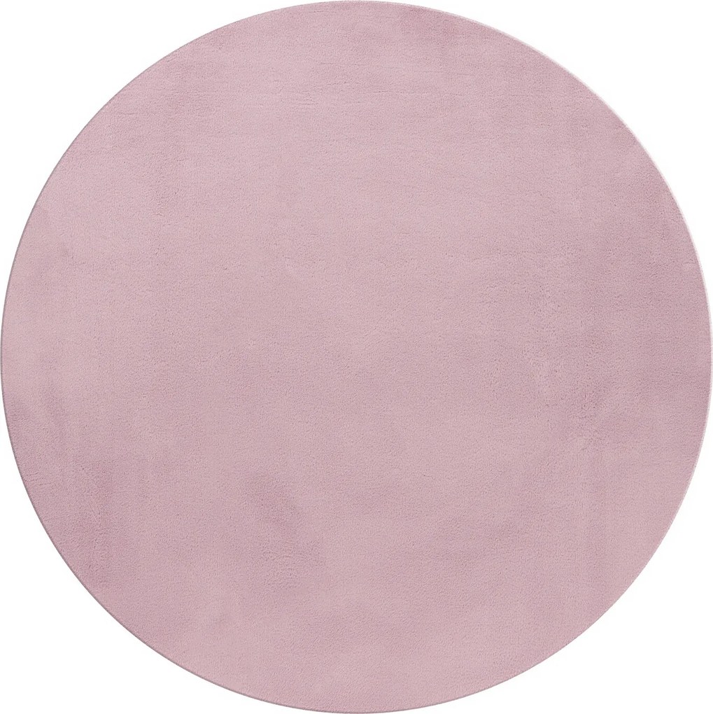 Ayyildiz, Kusový koberec Pouffy 5100 Rose kruh, 120x120 (průměr) kruh, růžová, obývací pokoj