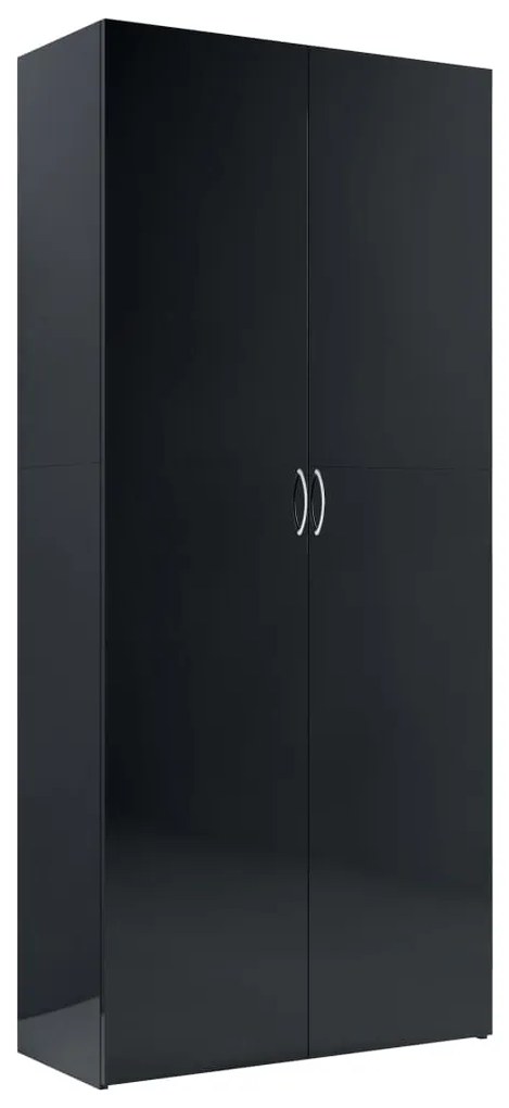 800007 vidaXL Úložná skříň černá s vysokým leskem 80x35,5x180 cm dřevotříska