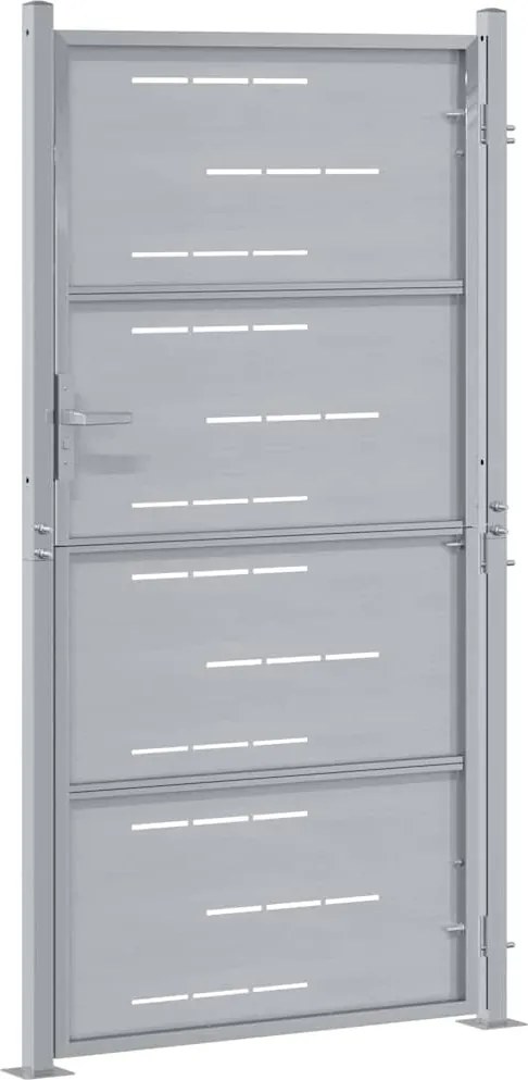 Zahradní brána se zámkem Stříbrná 85 x 196 cm Nerezová ocel 3402588