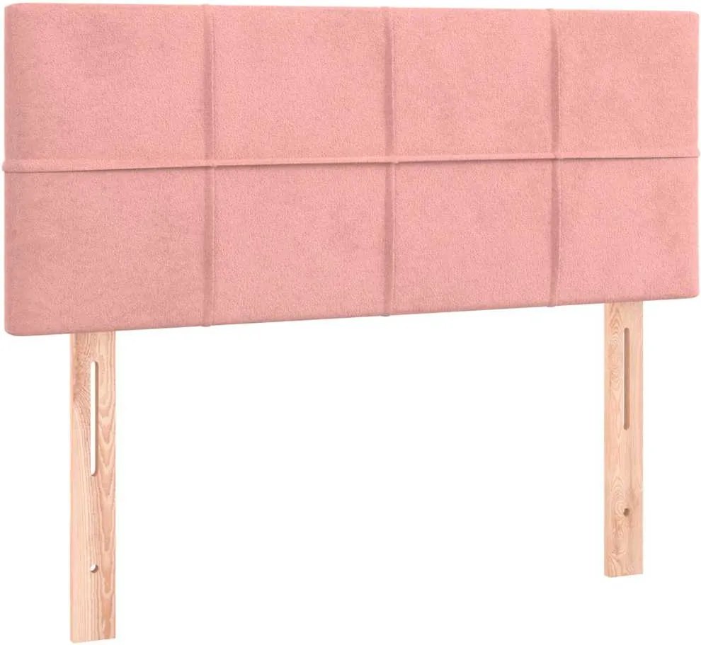 Box spring postel s matrací růžová 90x200 cm samet 3130942