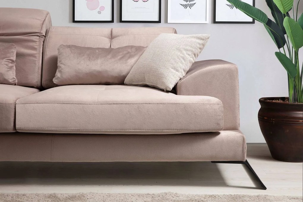 Designová rohová sedačka Heimana 308 cm béžová - levá