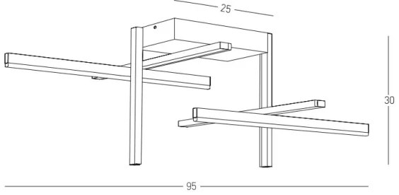 Zambelis 22027 - LED Stmívatelný přisazený lustr LED/46W/230V černá