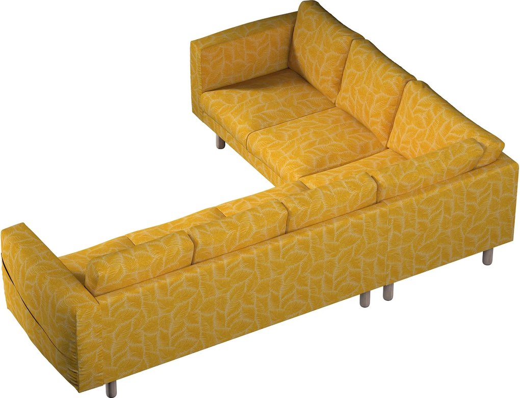 Potah na pohovku IKEA Norsborg rohová 5-místná barva žlutá látka pletený vzor, vzorované