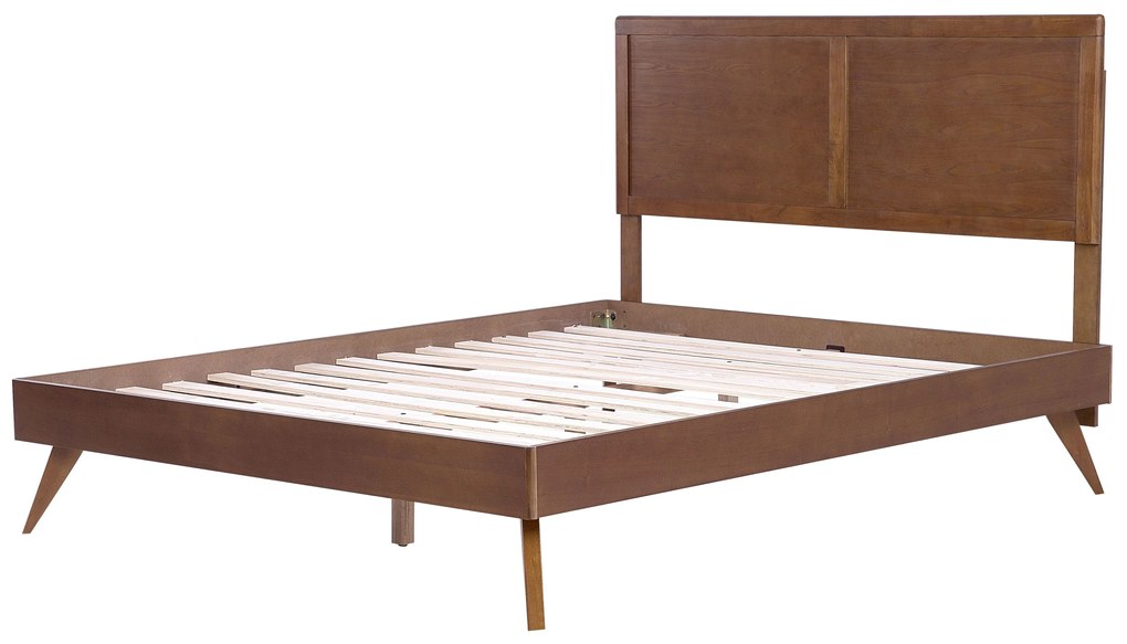Dřevěná postel 180 x 200 cm tmavě hnědá ISTRES Beliani