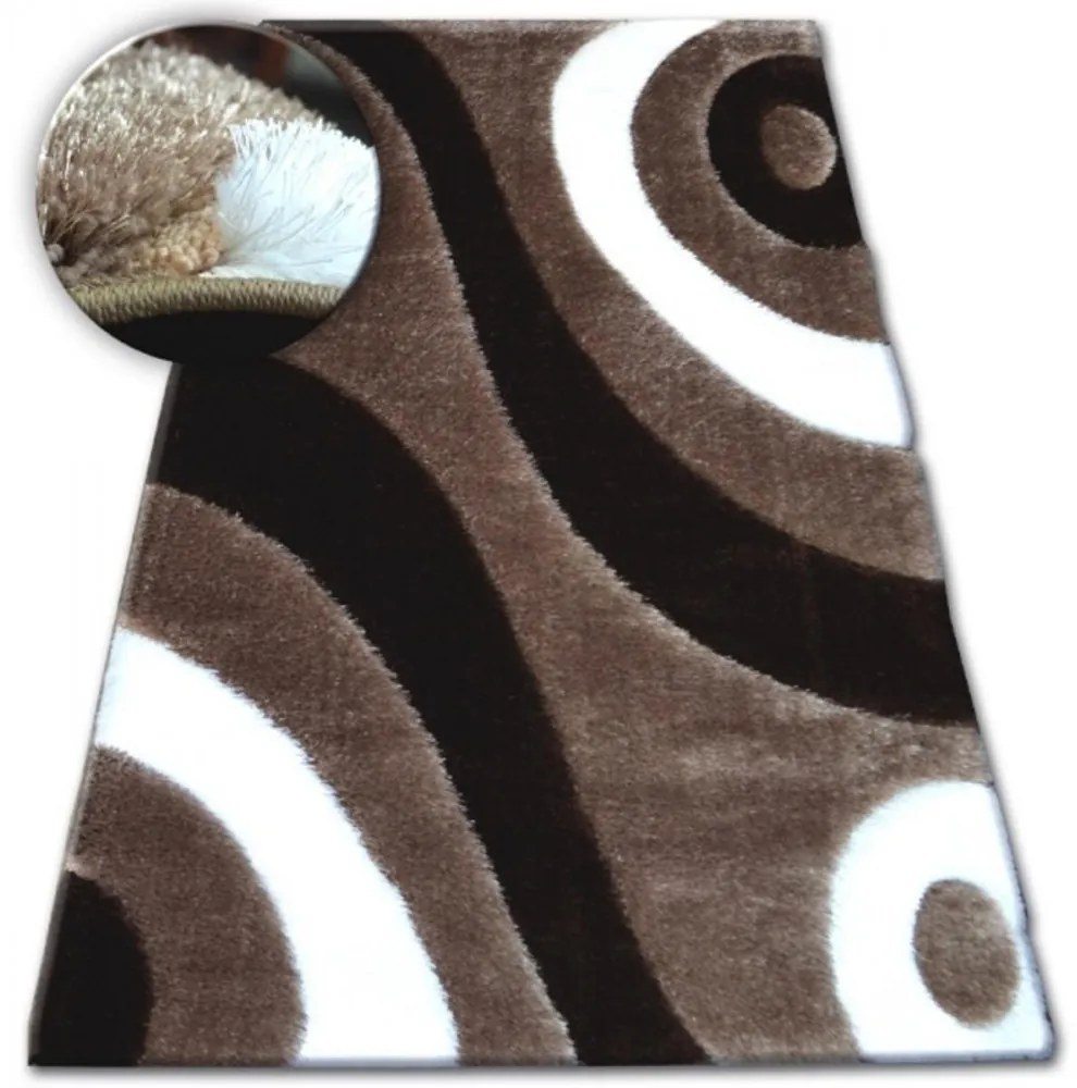 Luxusní kusový koberec Shaggy Space hnědý 120x170cm