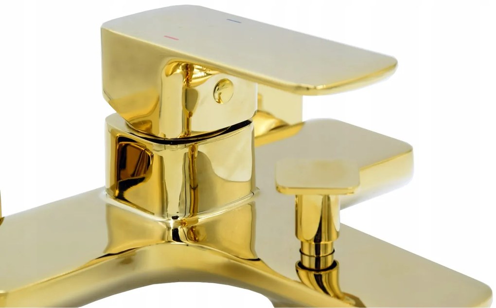 Gamma Cubic, nástěnná vanová baterie, zlatá lesklá, GMA-BCCW-TG