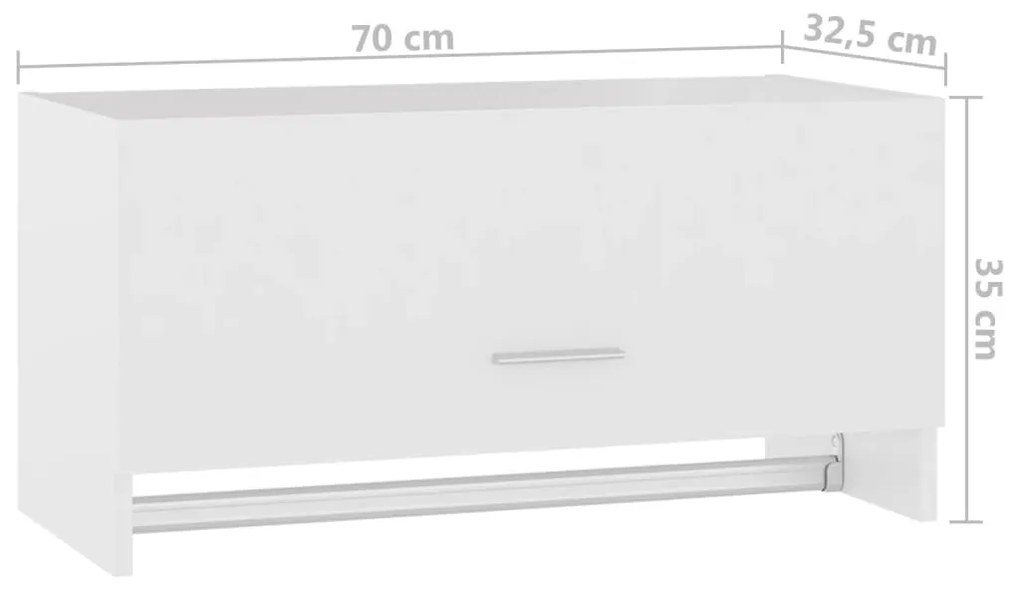 Šatní skříň bílá 70 x 32,5 x 35 cm dřevotříska - Default Title