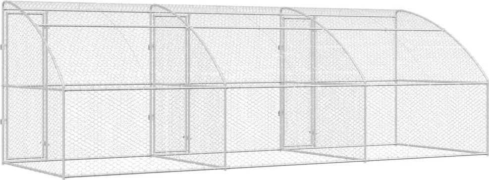 Psí kennel 3 ks Stříbrná 6 x 2 x 2 m Pozinkovaná ocel 3368334