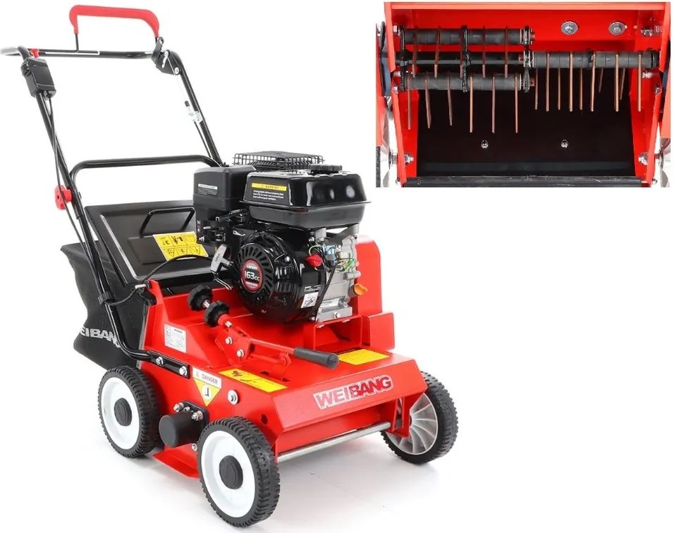 Benzínový vertikutátor WEIBANG WB 384 RC profi, záběr 38 cm, plochy do 1 500 m2
