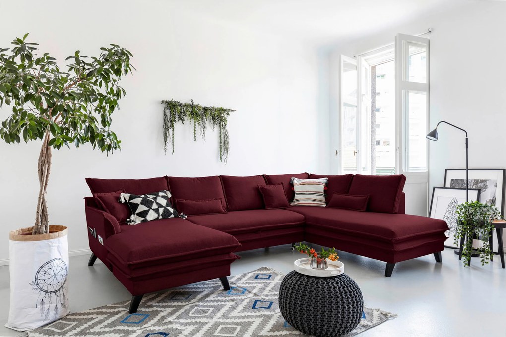 XXXLutz SEDACÍ SOUPRAVA, textil, bordeaux P & B - Sedací soupravy - 002330007216