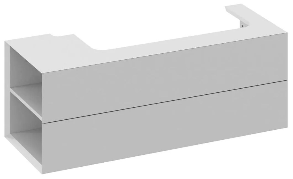 Ravak Lite - Umyvadlová skříňka 120x45x43 cm, 2 zásuvky, Smoke Grey X000001883