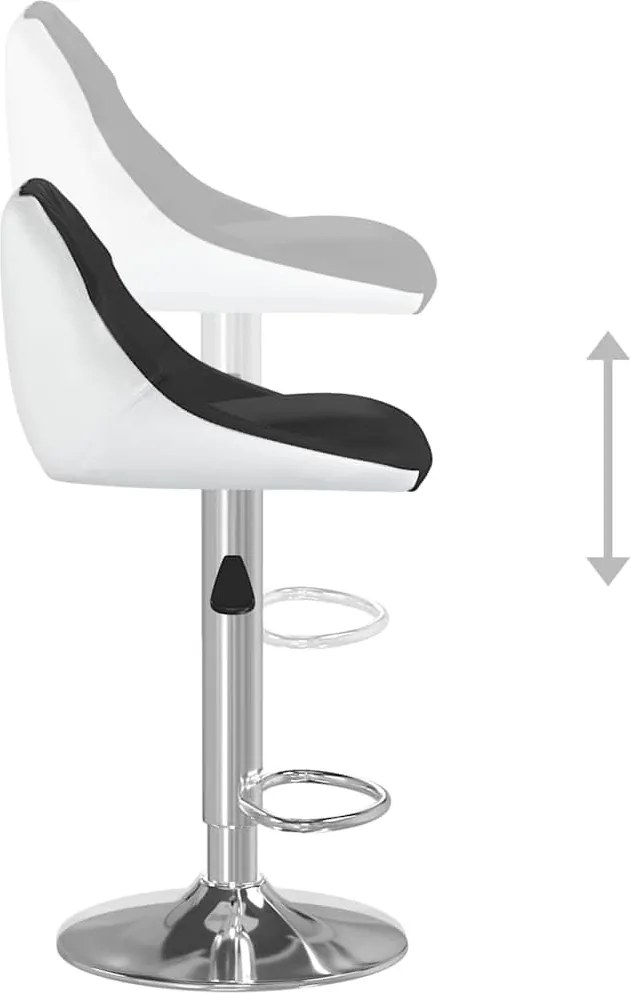 Barové židle 2 ks černobílé umělá kůže 335240