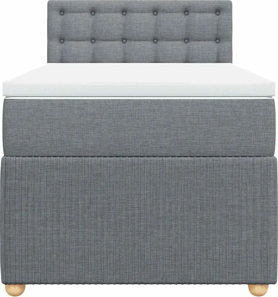 Box spring postel s matrací světle šedý 100 x 200 cm textil 3287381