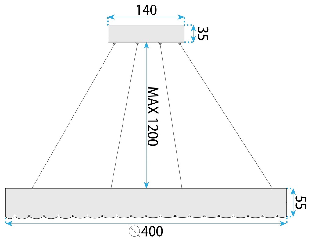 Toolight Závěsné LED osvětlení Urban B14 MS018-CP 40 cm růžová zlatá