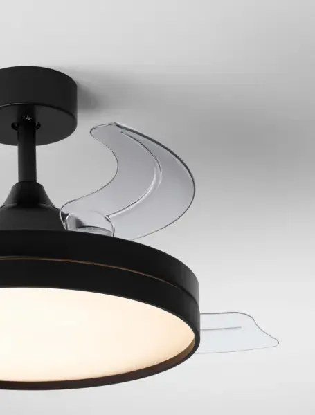 LED černé moderní stropní svítidlo Nevma s dálkovým ovládáním