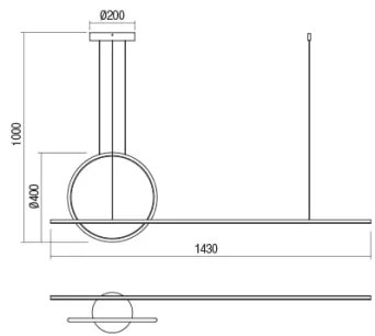 Redo 01-1734 - LED Stmívatelný lustr na lanku GIOTTO LED/46W/230V bílá