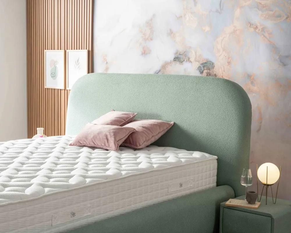 Čalouněná postel SHINY NEW s matrací - světle zelená 100 × 200 cm