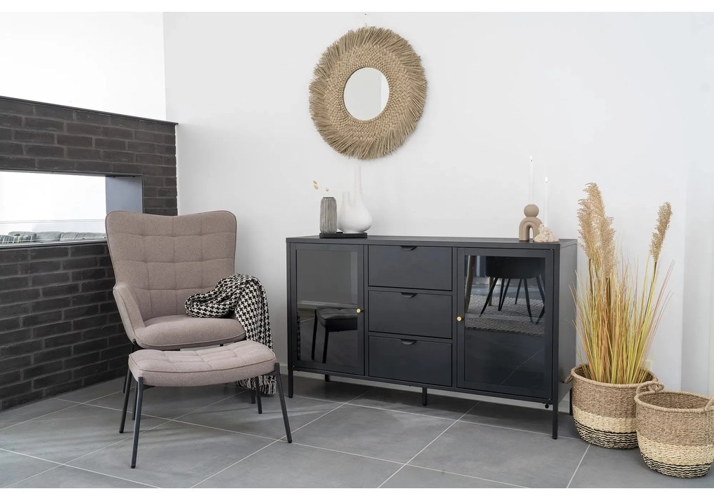 House Nordic Set křesla a podnožky GLASGOW šedý