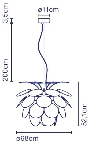 Marset A620-161 Discocó 68, španělské závěsné svítidlo, 3x14W LED E27, americký dub, průměr 68cm