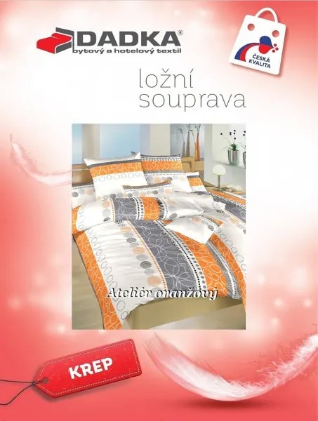Dadka Povlečení krep Ateliér oranžový  200x200, 2x70x90 cm