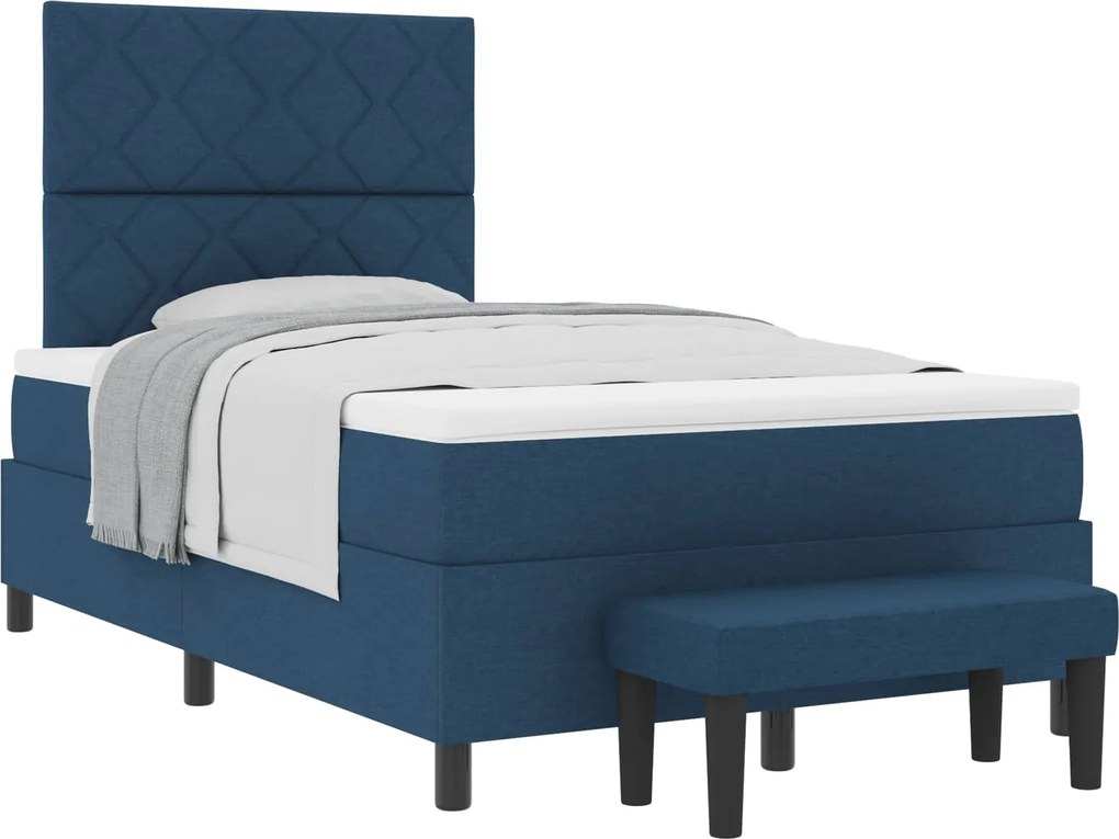 Postel s boxspringem s polštářem Modrá 120 x 190 cm textil 3344134