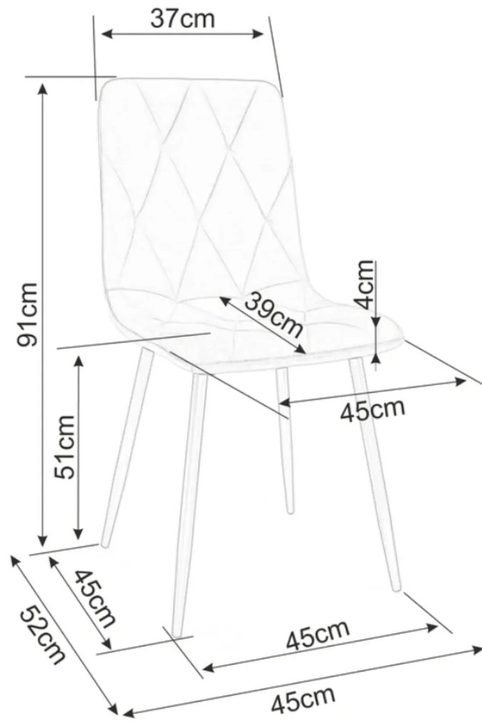 Sametová jídelní židle Tom - výběr z 3 provedení