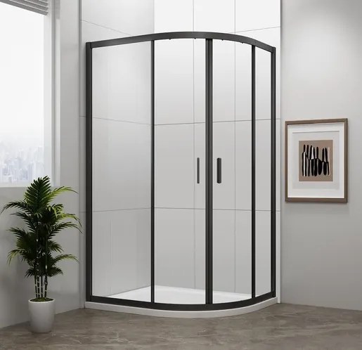 Polysan Easy Black sprchový kout asymetrický 80x100 cm EL2915B