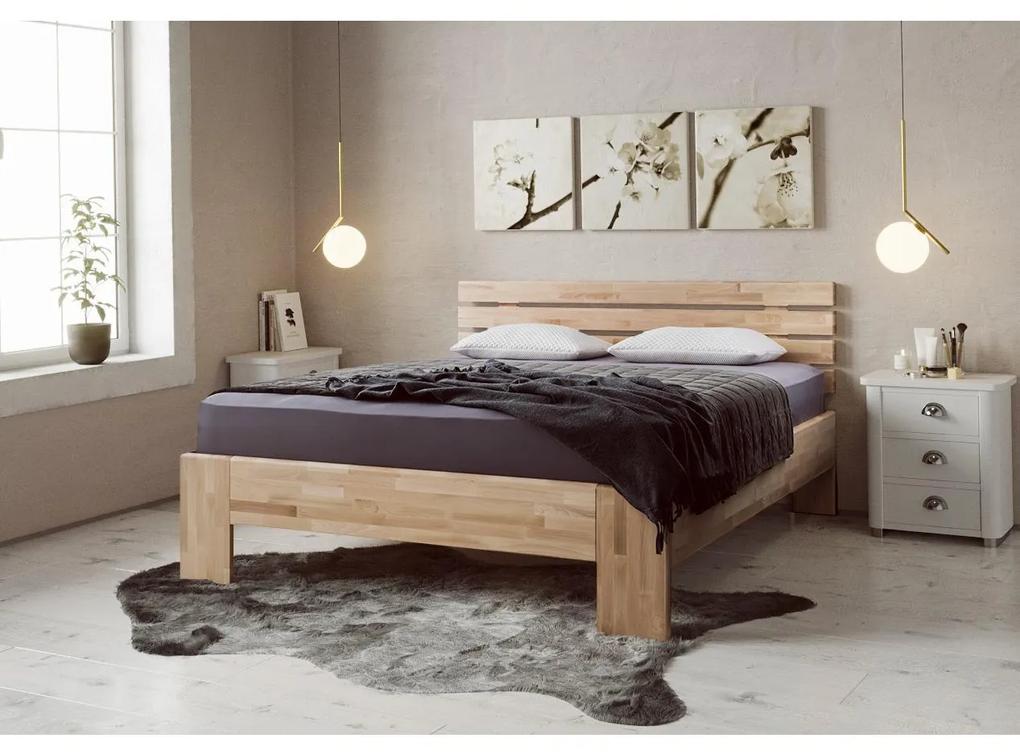 Celomasivní postel Tesa s originálním čelem 180x200 cm BO101