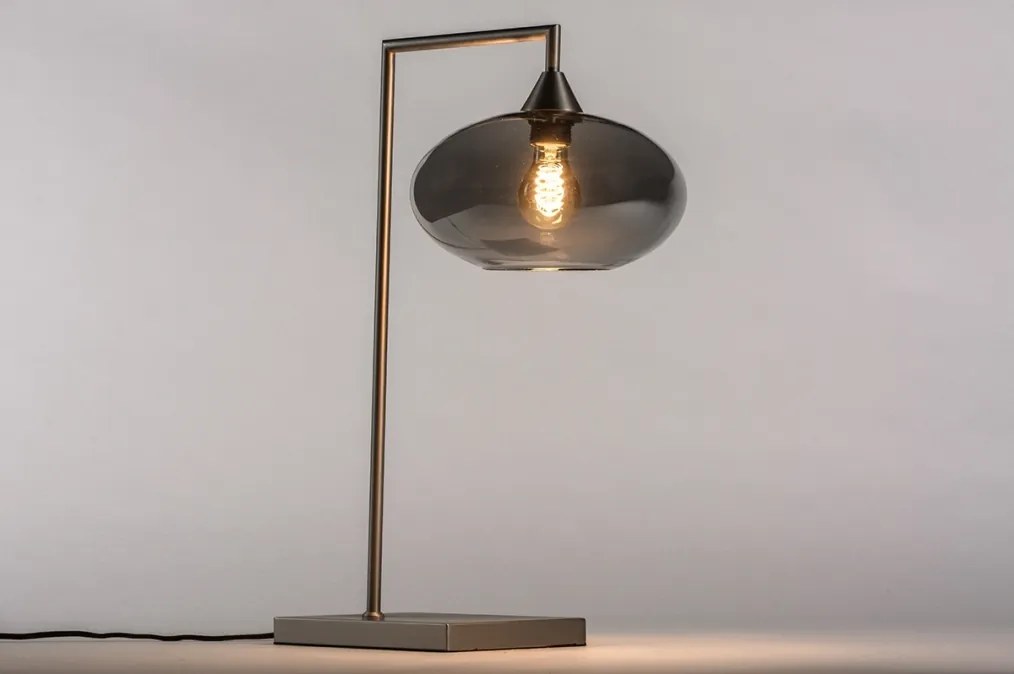 Stolní skleněná lampa Arten Steel