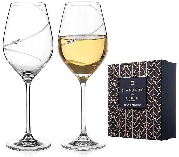Diamante Sklenice na víno Silhouette 360 ml 2 ks