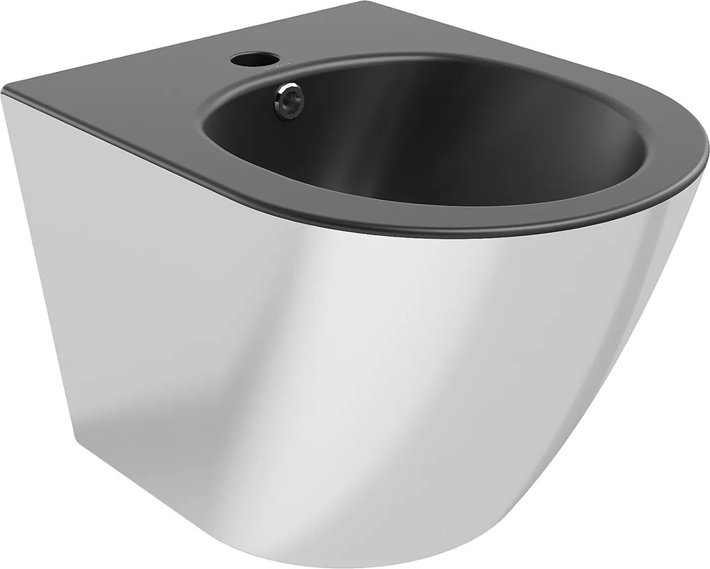 Mexen Lena, závěsný bidet 480x370x325 mm, černá matná - stříbrná, 35224874