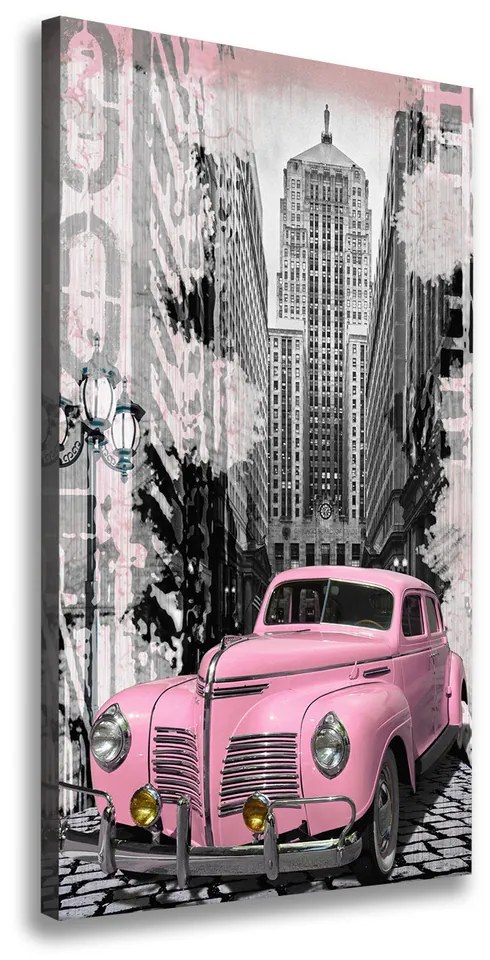 Wallmuralia Foto obraz na plátně do obýváku Růžové auto 60x120 cm