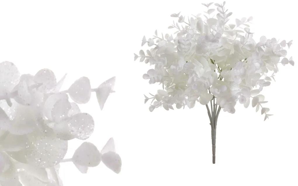 Eukalyptus, květina umělá plastová barva bílá ojíněná