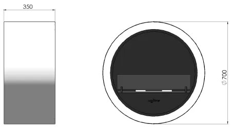 InFire - Nástěnný BIO krb pr. 70 cm 3kW bílá