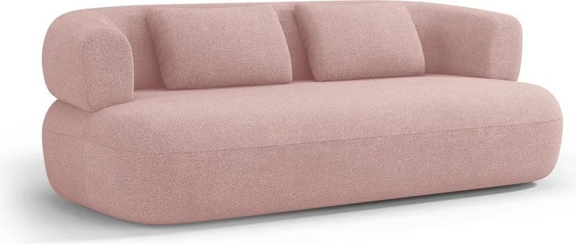 Světle růžová pohovka z textilie bouclé 178 cm Jenny – Micadoni