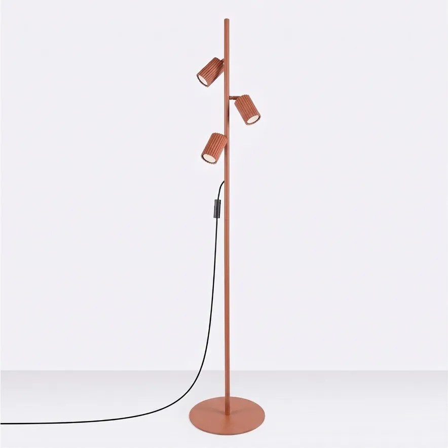 Hliníková stojací lampa s ohybatelnou konstrukcí v cihlové barvě (výška 155 cm) Gleam – Sollux