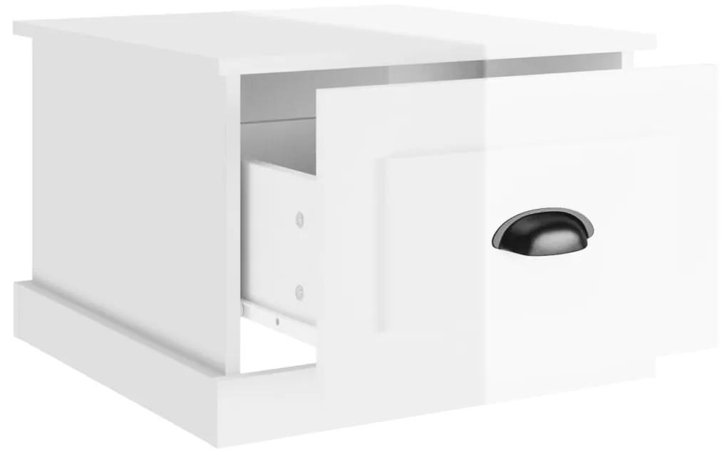 Konferenční stolek lesklý bílý 50 x 50 x 35 cm kompozitní dřevo - Default Title
