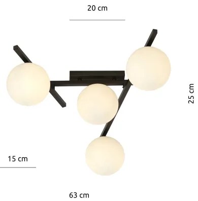 Stropní svítidlo SMART 4xE14/10W/230V černá/bílá