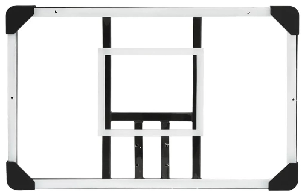 Basketbalový koš s průhlednou deskou 71x45x2,5 cm polykarbonát - Default Title