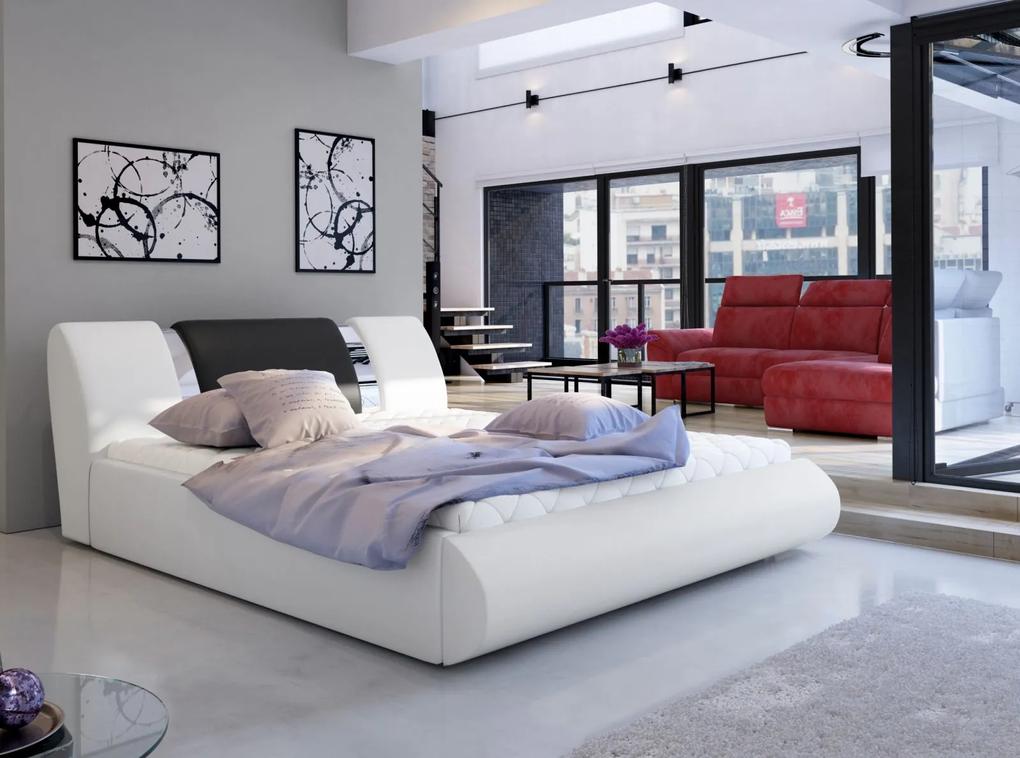 Čalouněná postel Flavio s úložným prostorem 160x200 cm, ekokůže Soft 17 / Soft 985