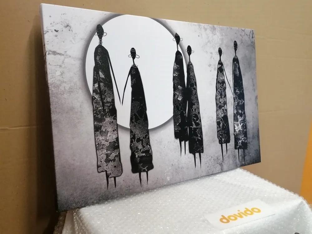 Obraz africké ženy v černobílém provedení - 60x40 cm