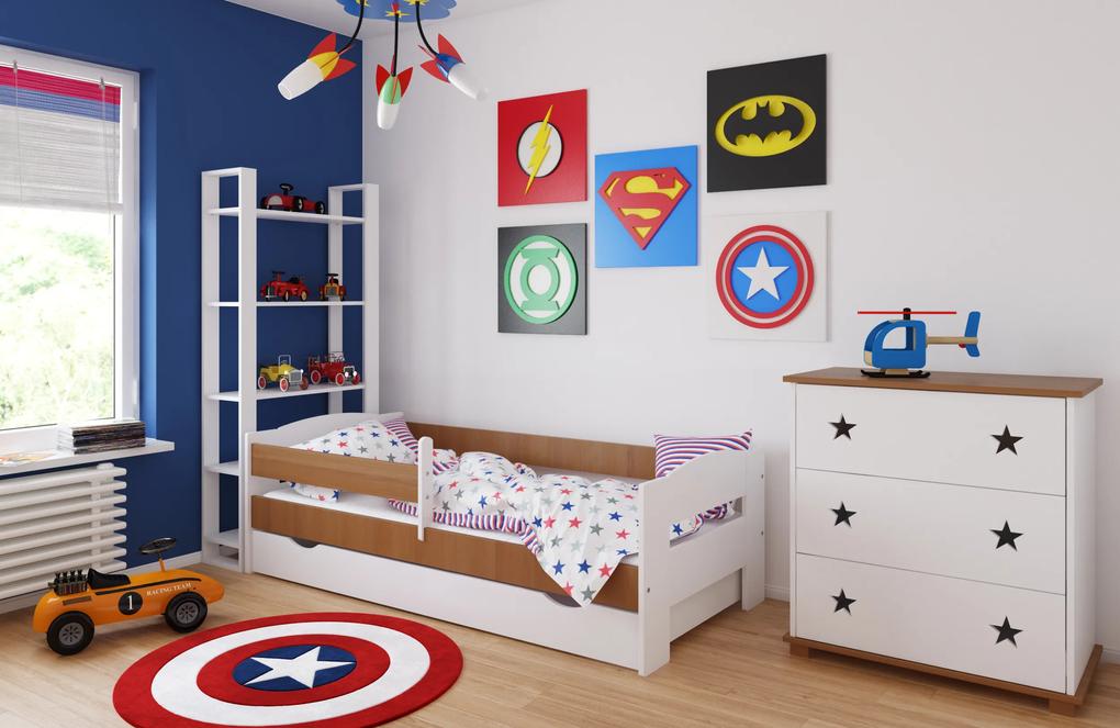 BabyBeds Dětská postel ADAS Velikost postele: 180x80 cm, Barevné provedení: Olše, Úložný prostor: Ne, bez úložného prostoru Bílá