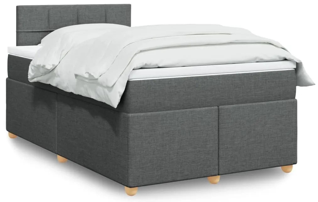 Box spring postel s matrací tmavě šedá 120x200 cm textil 3286648
