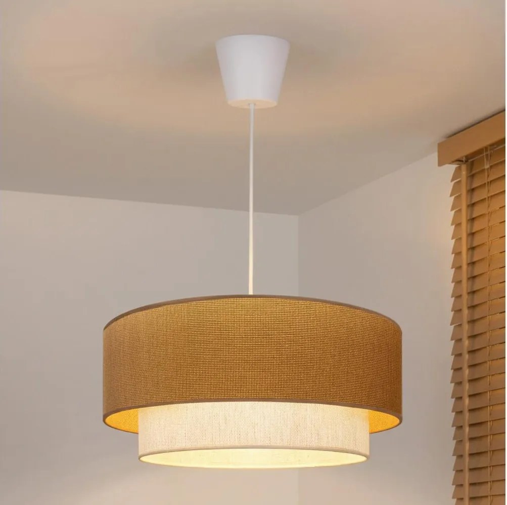 BRILAGI - LED Lustr na lanku BOHO ECO 1xE27/10W/230V pr. 40 cm béžová/krémová