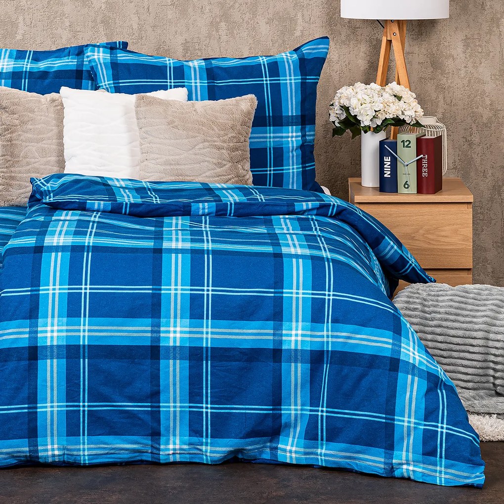 4Home Flanelové povlečení Blue plaid